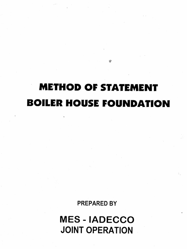 Method of Statement Boiler Hous Foundation | PDF | Concrete | Engineering