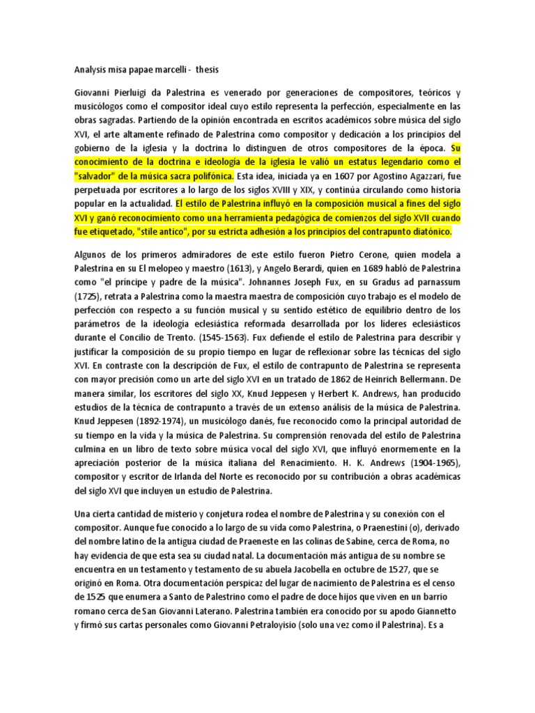 Analysis Misa Papae Marcelli Traductor | PDF | Composiciones Musicales ...