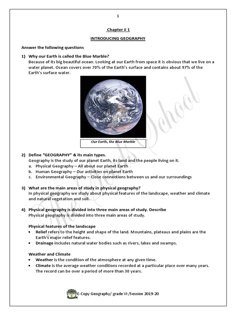 E Copy Grade 6 Geography Term 1 | PDF | Plateau | Mountains