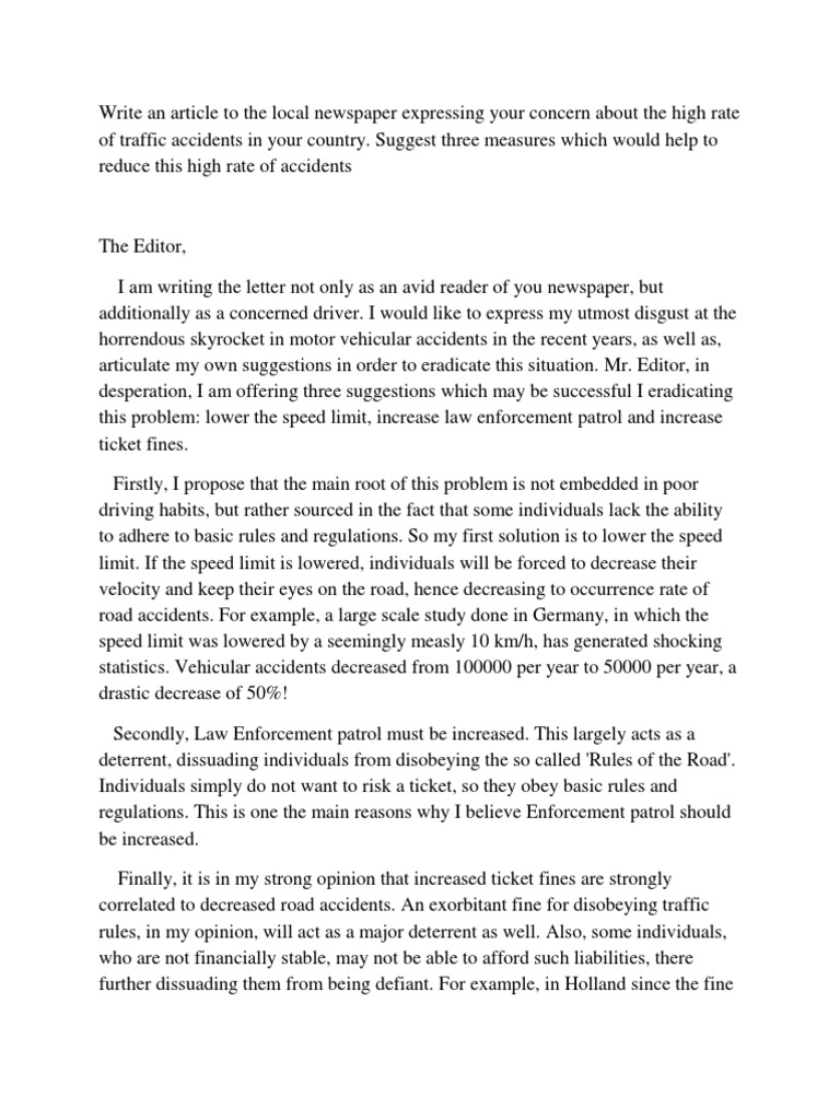 CXC Argumentative Essay | PDF | Speed Limit | Traffic Collision