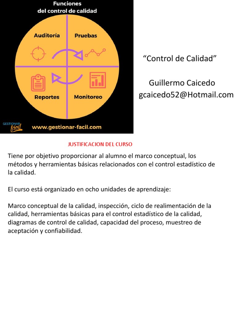 Introducción Al Control de Calidad | PDF | Calidad (comercial) | Marco conceptual