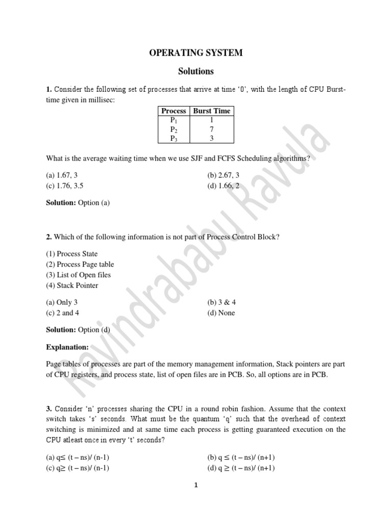 Solutions To Set 3 Pdf Scheduling Computing Concurrent Computing