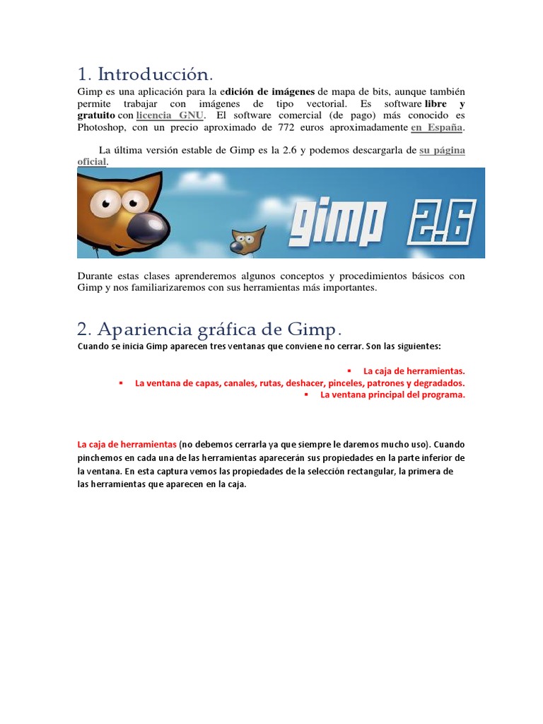 Manual Gimp | PDF | Ventana (informática) | Gráficos de computadora