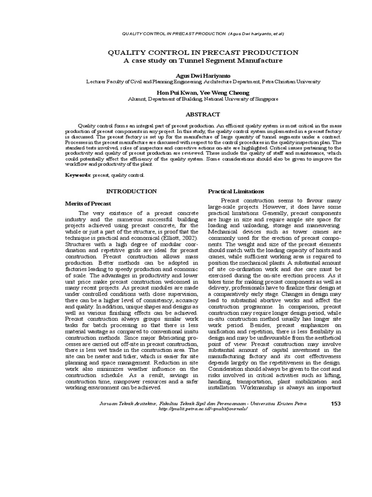 Quality Control in Precast Production | PDF | Quality Assurance | Concrete