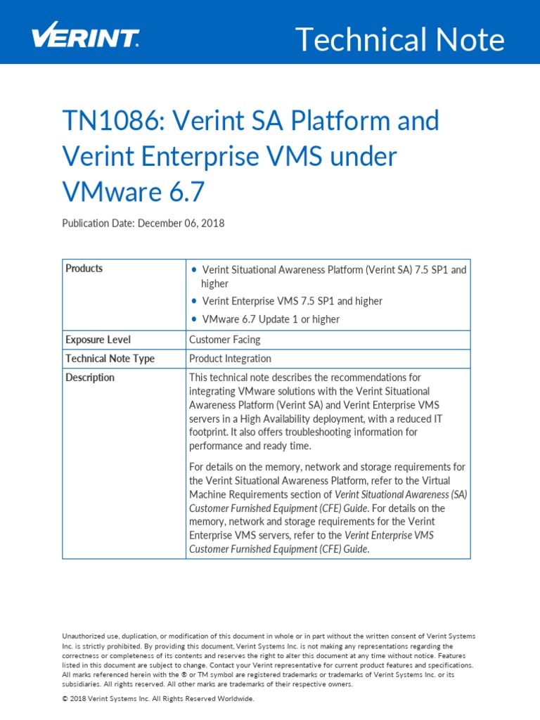 VERINT | PDF | Virtual Machine | V Mware
