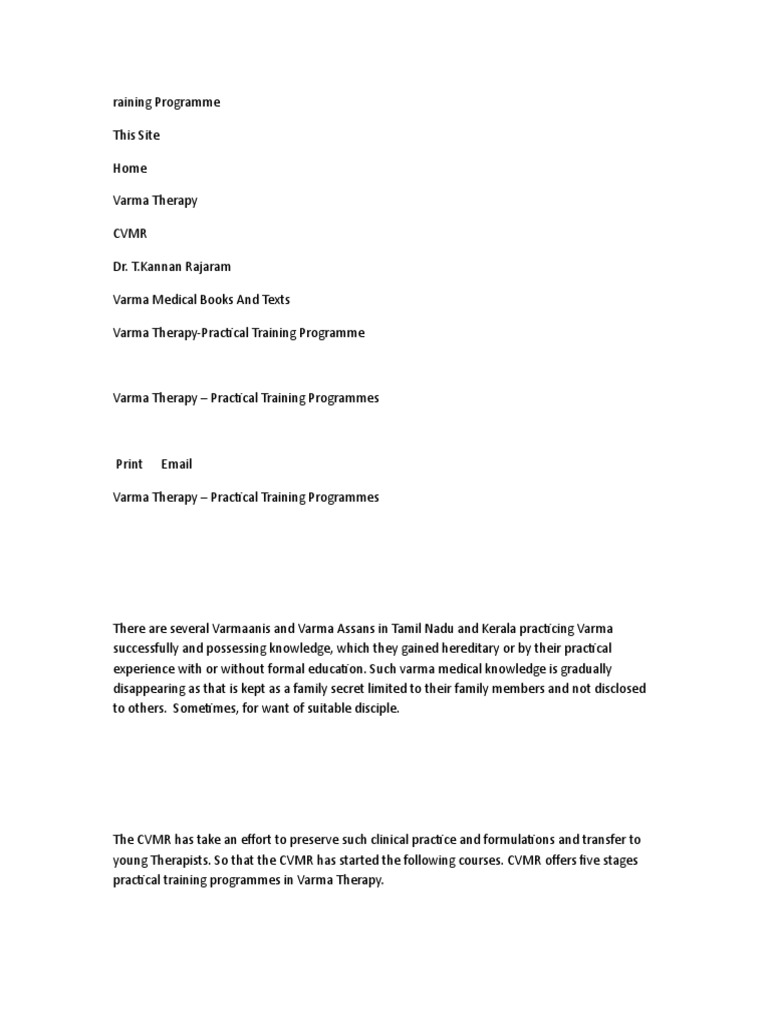 Varma Practictioner Guide | PDF | Massage | Physician