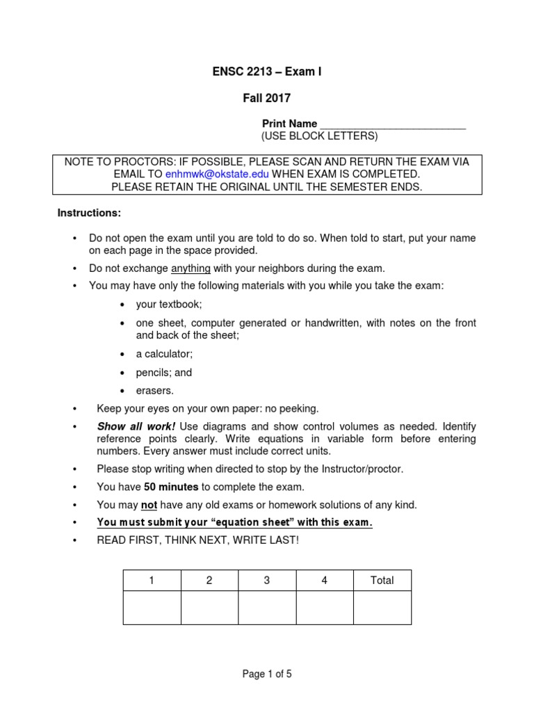 ENSC 2213 Exam-1 - Solutions | PDF | Piston | Gases