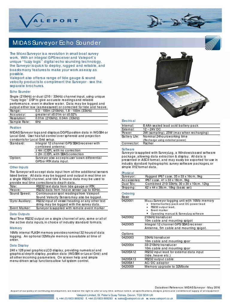 Valeport MIDAS Surveyor | PDF | Surveying | Global Positioning System
