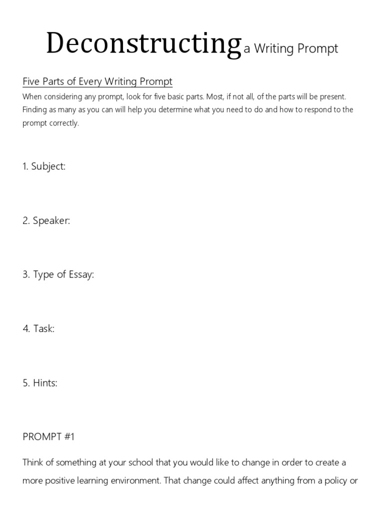 Deconstructing A Writing Prompt | PDF