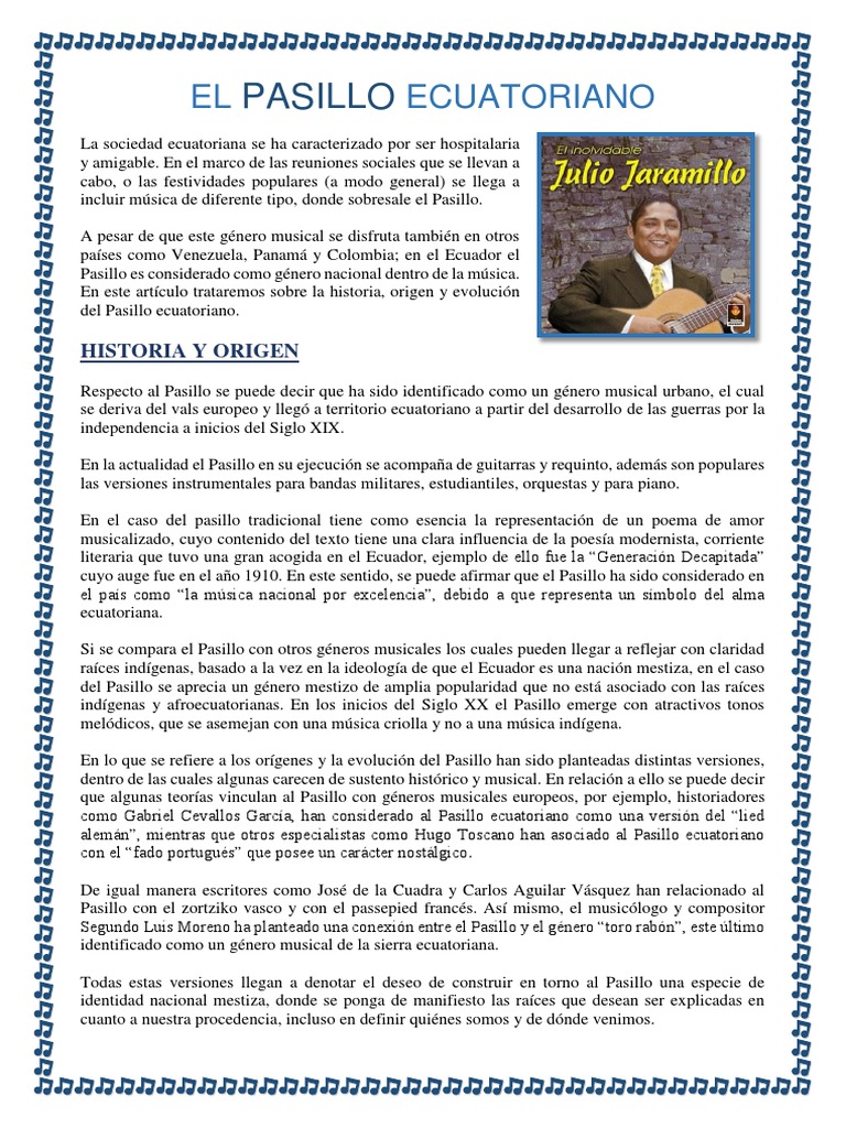 El Pasillo Ecuatoriano | PDF | Ecuador | Las artes escénicas