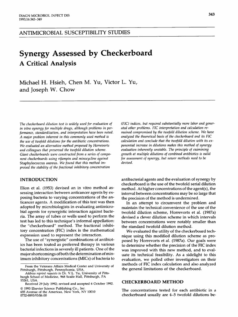 Checkerboard Assay | PDF | Microbiology