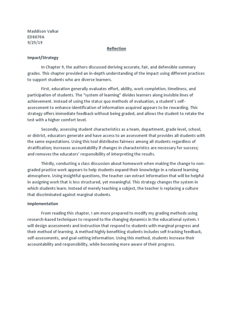 Module 6 Assignment 1 Reflection | PDF