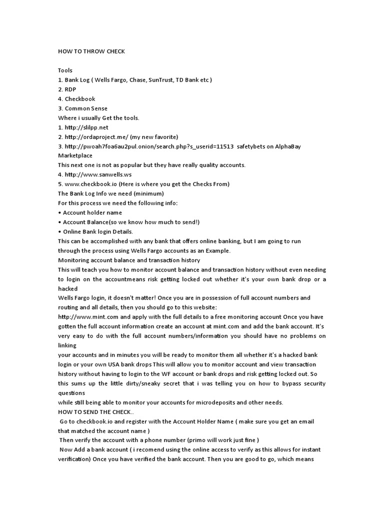 How To Throw Check | PDF | Cheque | Online Banking