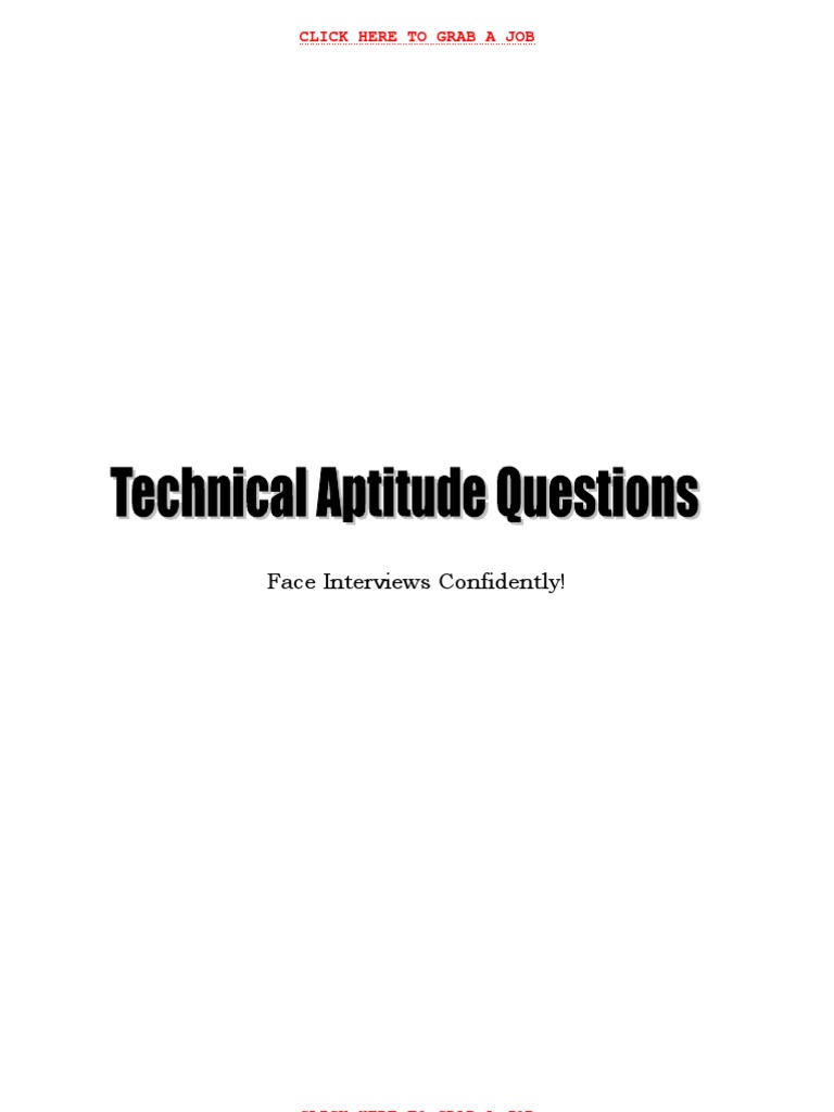 Technical Aptitude Questions Ebook | Download Free PDF | Pointer (Computer Programming) | Data Type