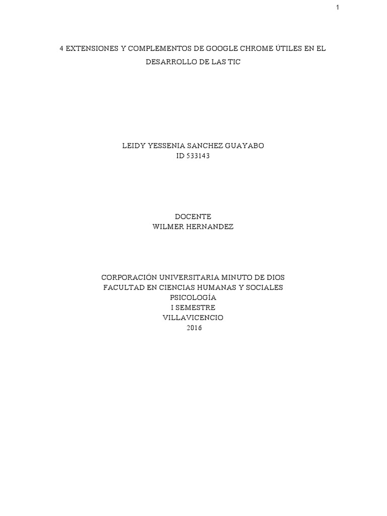 4 Extensiones y Complementos de Google Chrome Útiles en El Desarrollo de Las Tic PDF | PDF ...