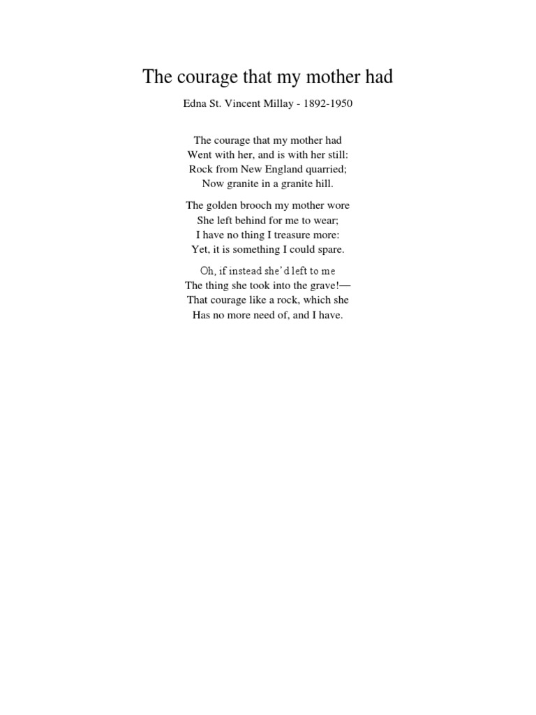 The Courage That My Mother Had | PDF