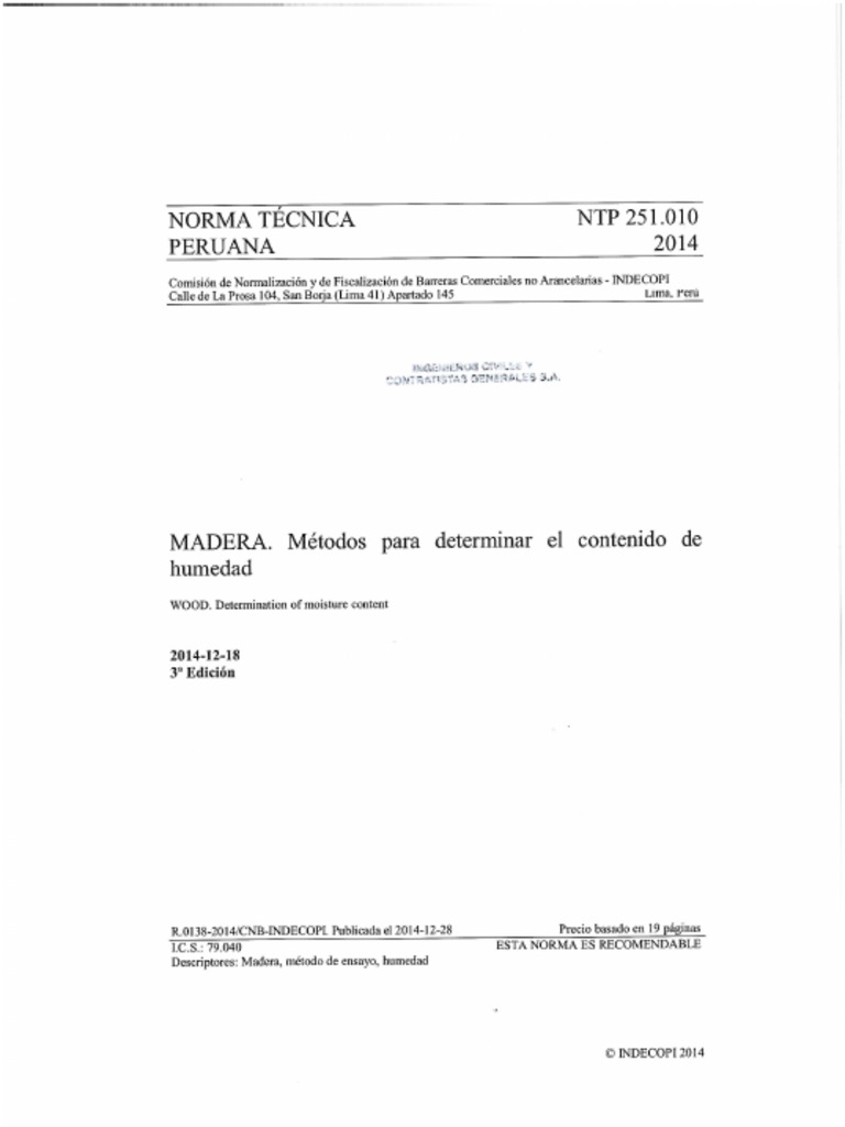 NTP 251.010 - 2014 PDF | PDF