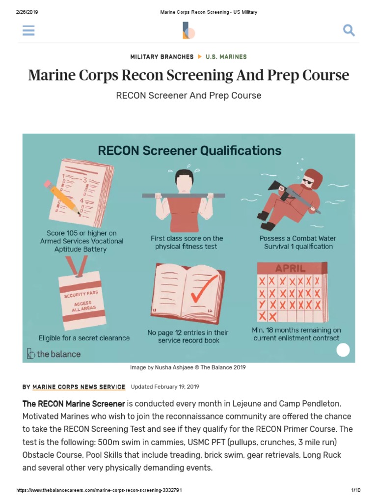 Marine Corps Recon Screening - US Military | PDF | United States Marine ...