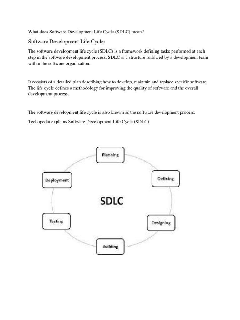 Software Development Life Cycle | PDF | Software Development | Software ...
