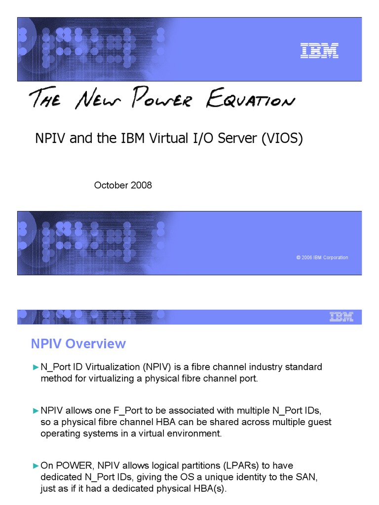 NPIV and The IBM Virtual I/O Server (VIOS) : October 2008 | PDF | Computer Hardware | Computer ...