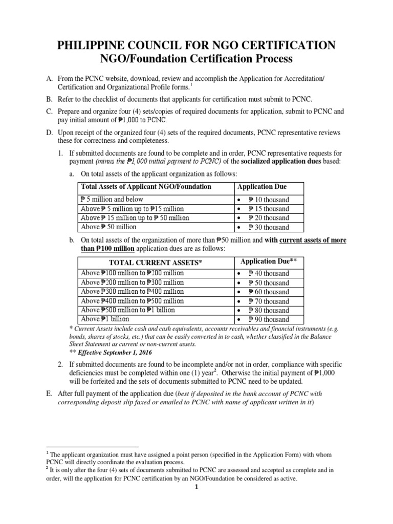 PCNC Certification Process Overview | PDF | Non Governmental ...