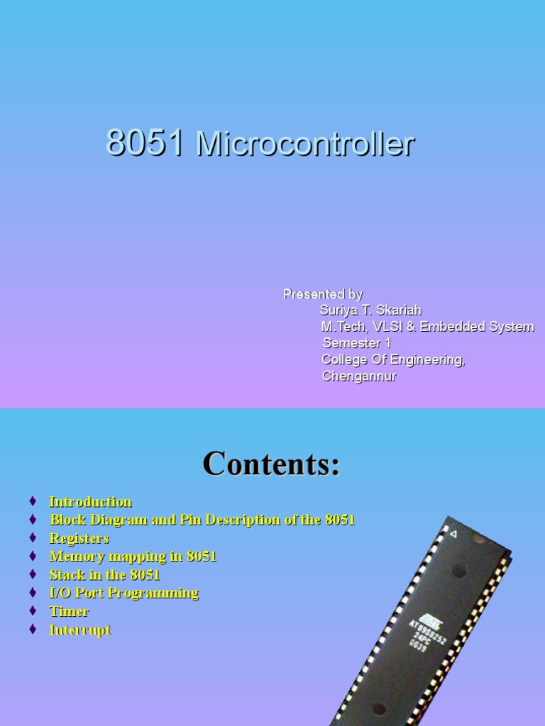 8051 Presentation | PDF | Microcontroller | Microprocessor