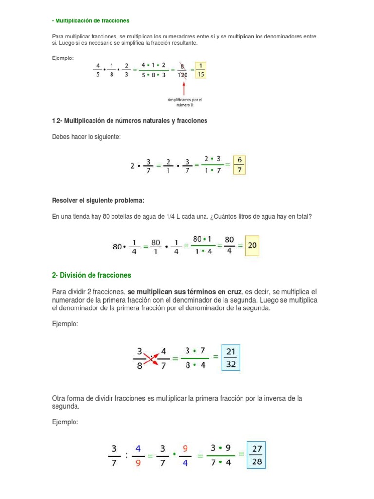 Multiplicación de Fracciones | PDF | Métodos y materiales de enseñanza