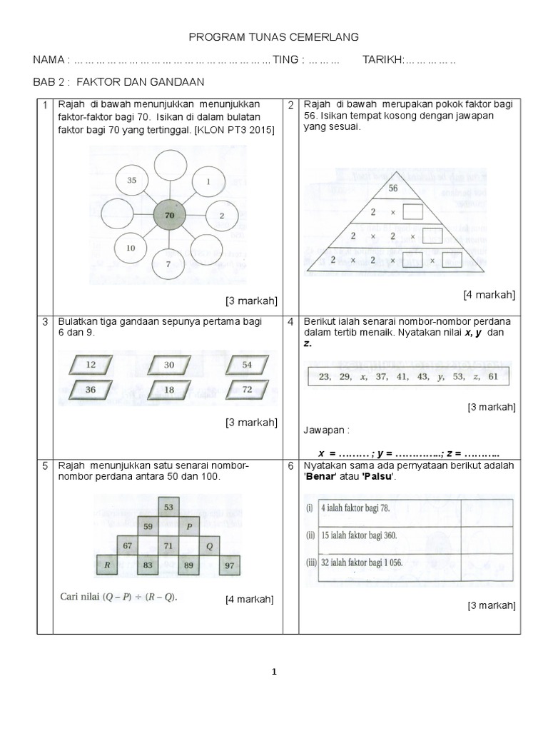 Bab 2 Faktor Dan Gandaan | PDF