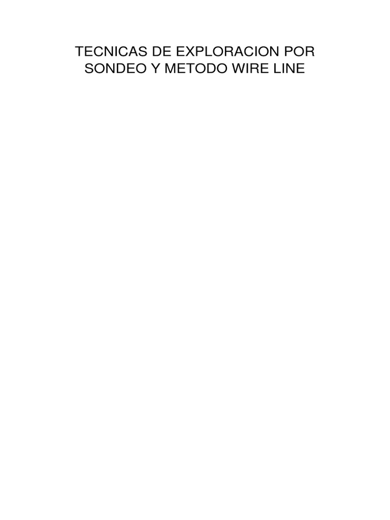 Técnicas de Sondeo y Wire Line | PDF | Perforar | Minería