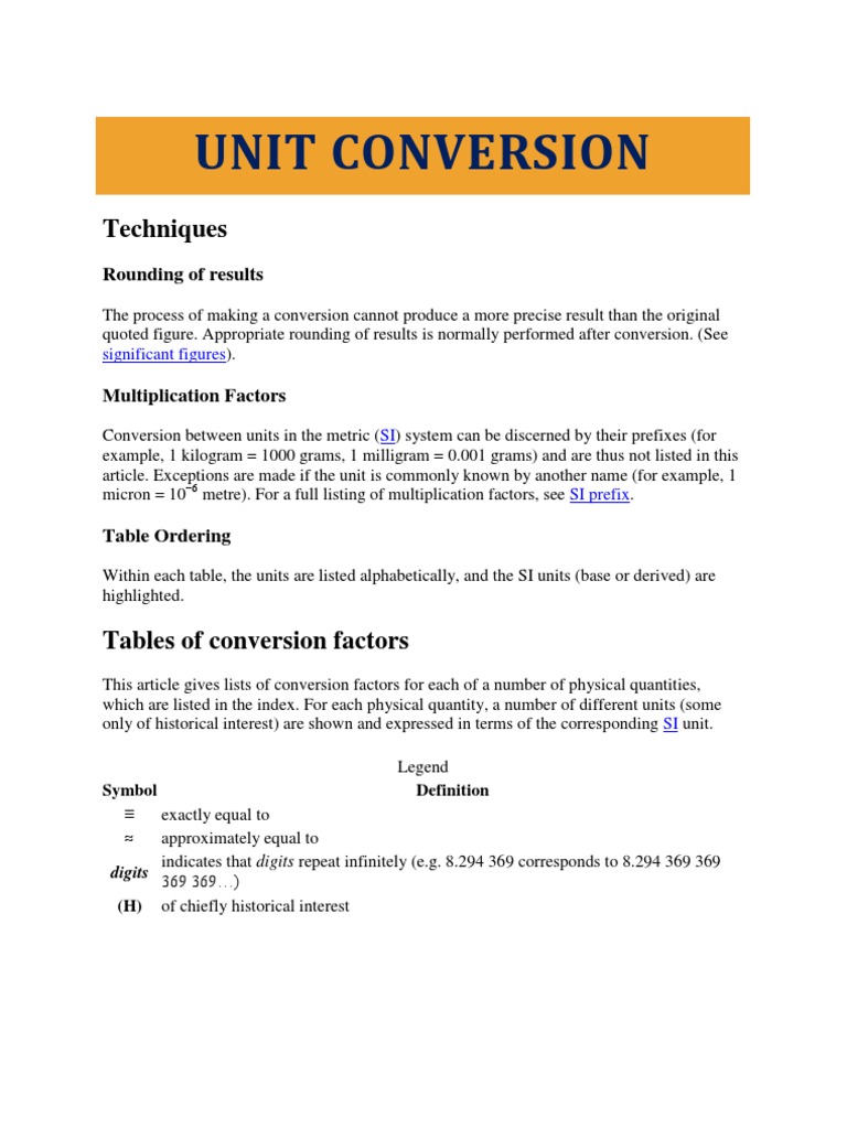 Unit Conversion: Techniques | PDF | Teaspoon | Tablespoon