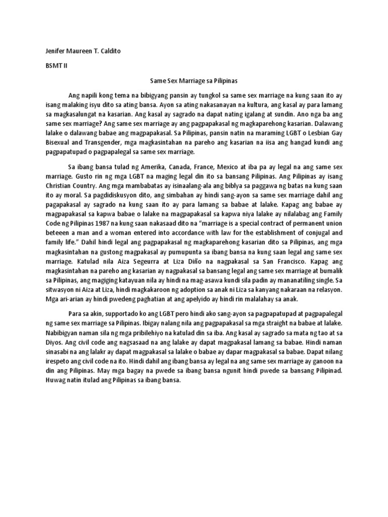 Talumpati Tungkol Same Sex Marriage Pdf 9942