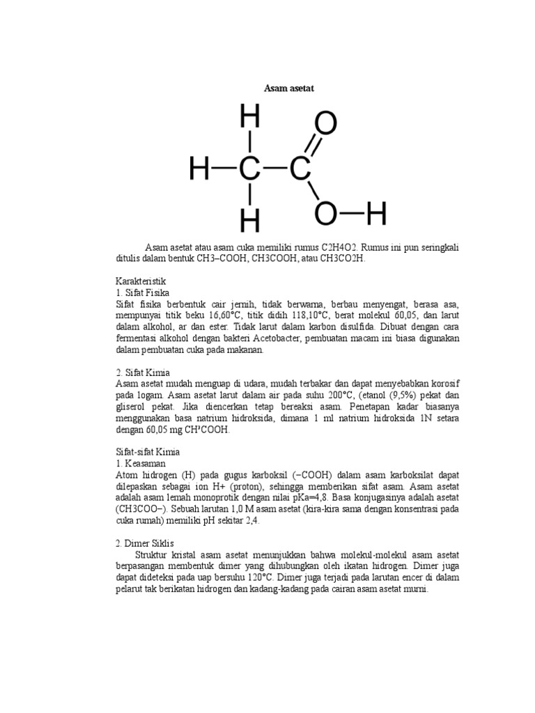 Asam Asetat | PDF