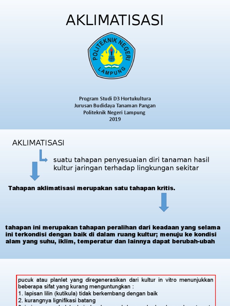 Aklimatisasi Kultur Jaringan | PDF | Sains & Matematika | Teknologi ...