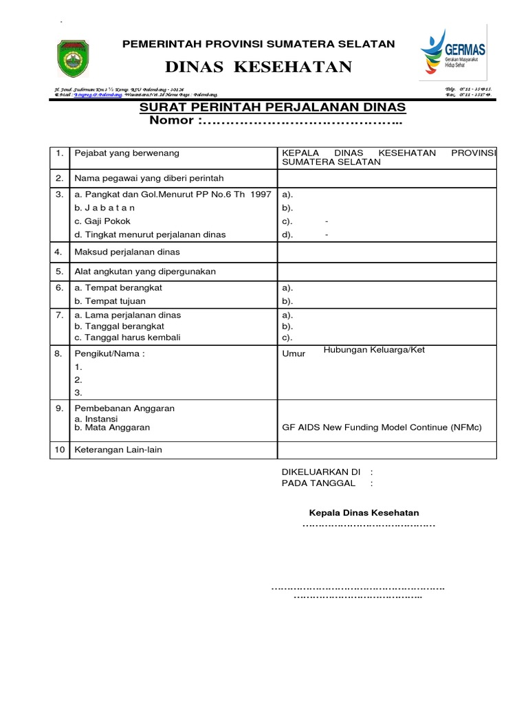 Contoh Format SPPD Workshop KT Hiv 2019 | PDF