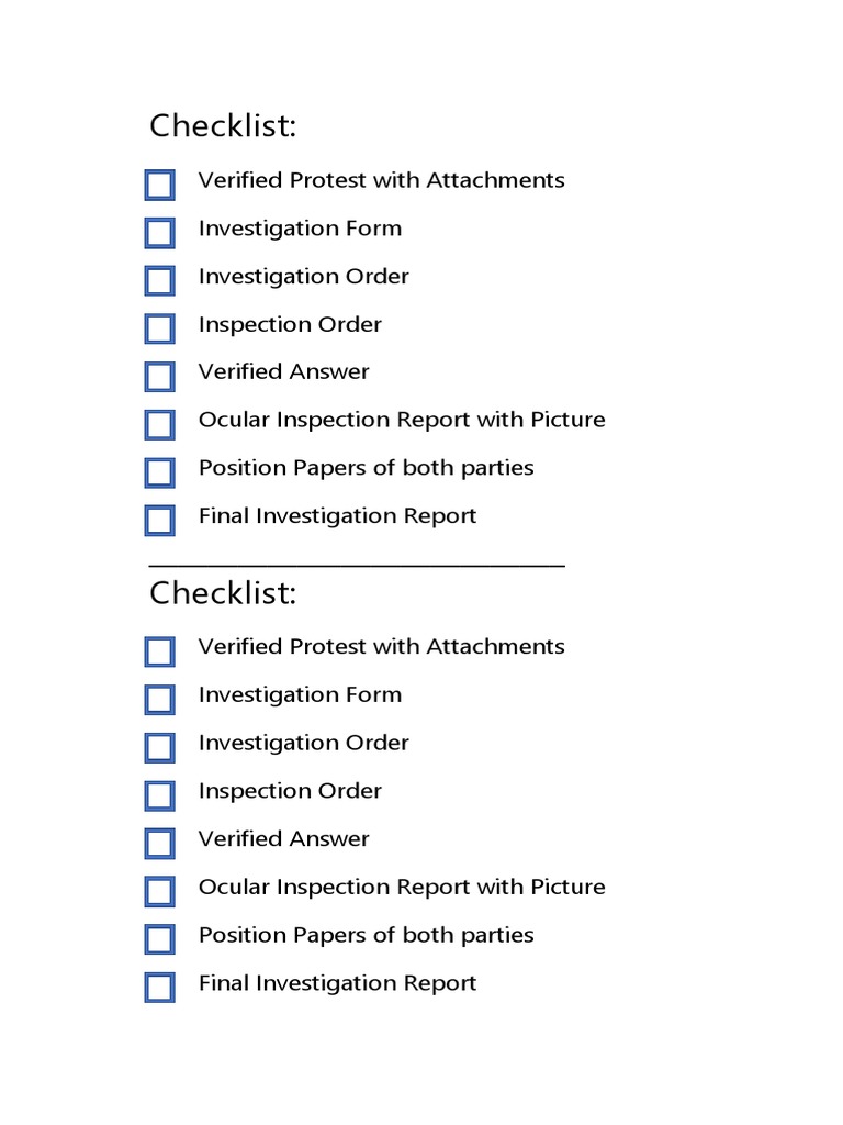 Checklist | PDF