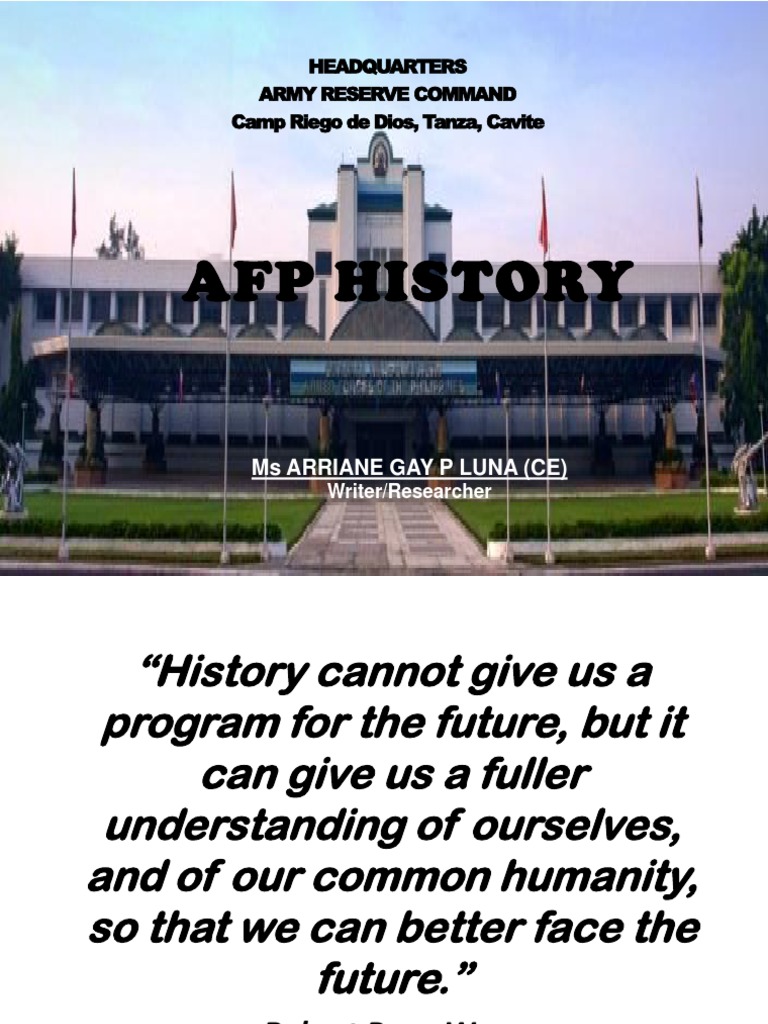 Afp History: Headquarters Army Reserve Command Camp Riego de Dios ...
