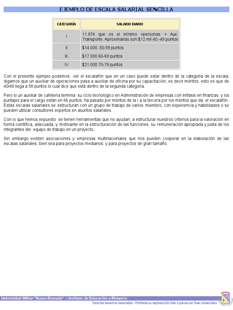 Escala Salarial Sencilla | PDF