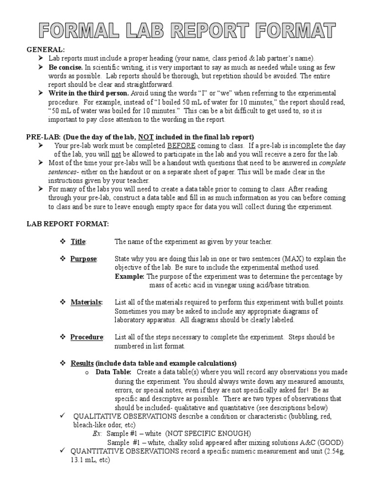Lab Report Format | PDF | Experiment | Quantitative Research