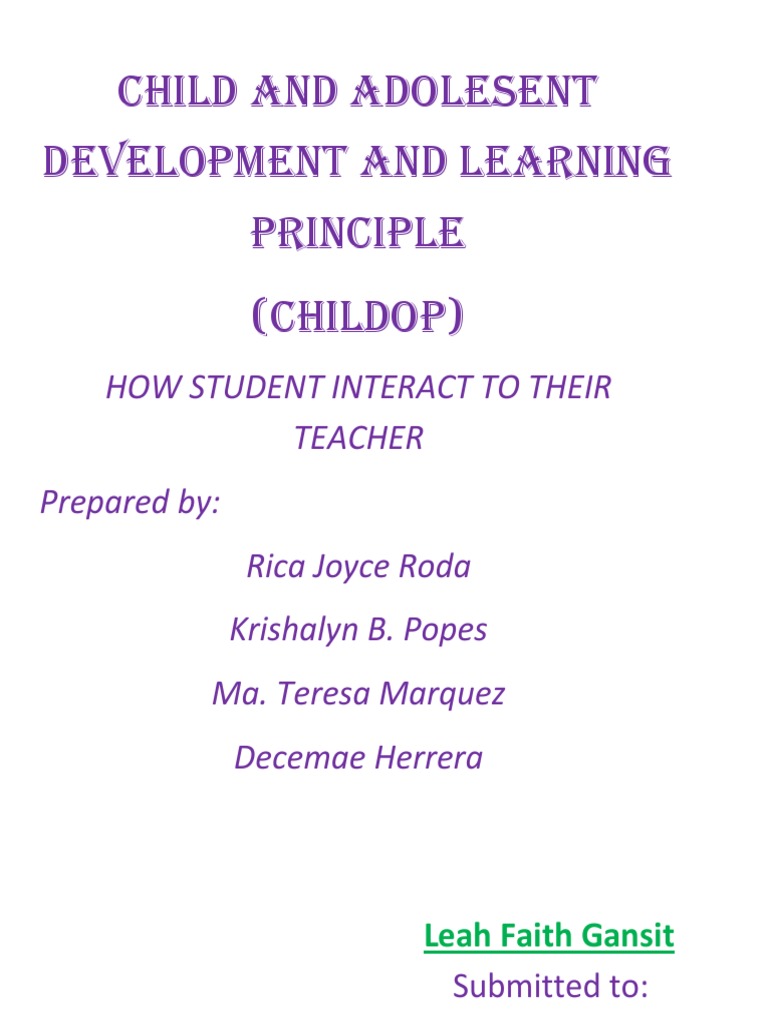 Child and Adolesent Development and Learning Principle (Childop) | PDF ...
