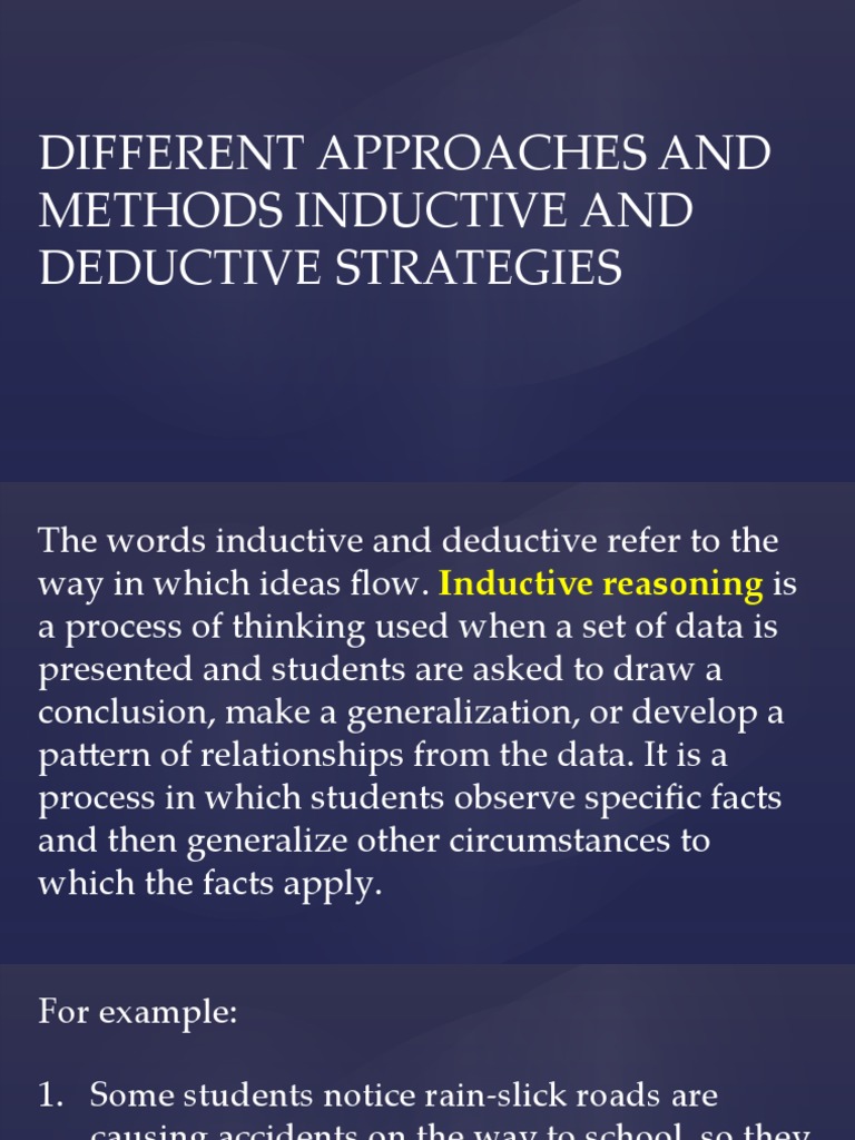 Inductive and Deductive | PDF | Inductive Reasoning | Observation