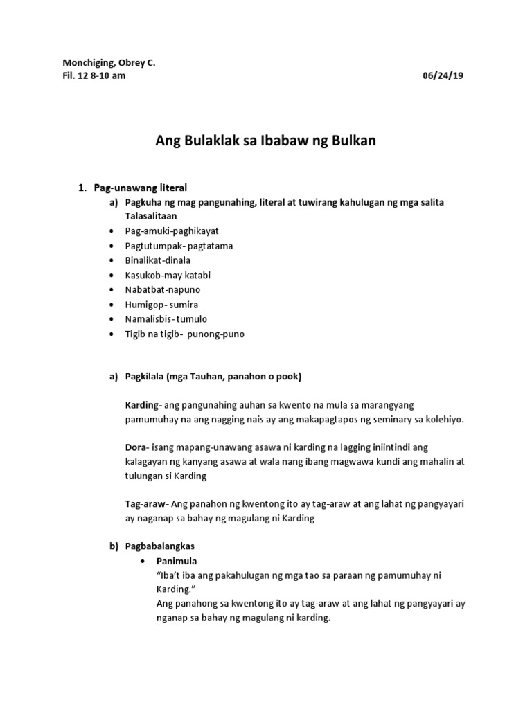 Ang Bulaklak Sa Ibabaw NG Bulkan | PDF