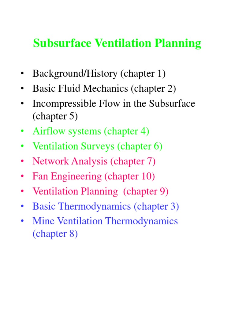 Subsurface Ventilation Planning | Download Free PDF | Ventilation ...
