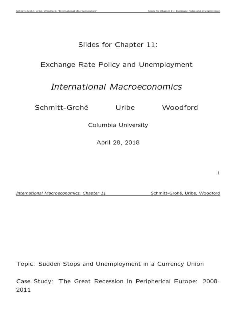 International Macroeconomics: Slides For Chapter 11: Exchange Rate ...