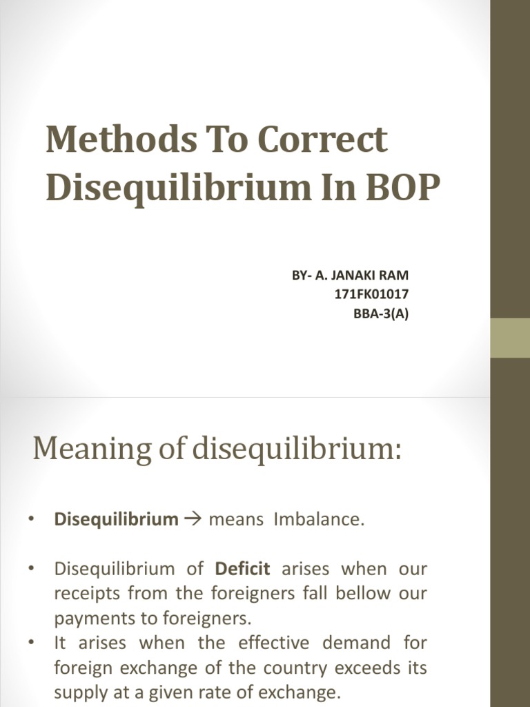 Methods To Correct Disequilibrium in Bop | PDF