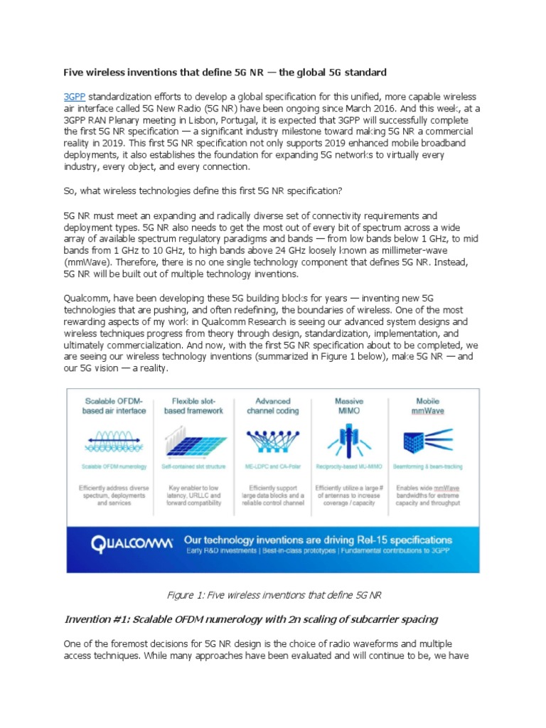 Five Wireless Inventions That Define 5G NR | PDF | Mimo | Orthogonal ...