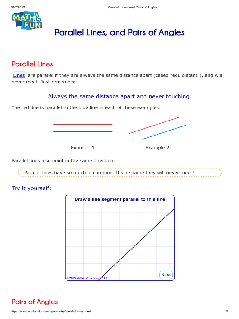 Parallel Lines, and Pairs of Angles | PDF | Classical Geometry ...