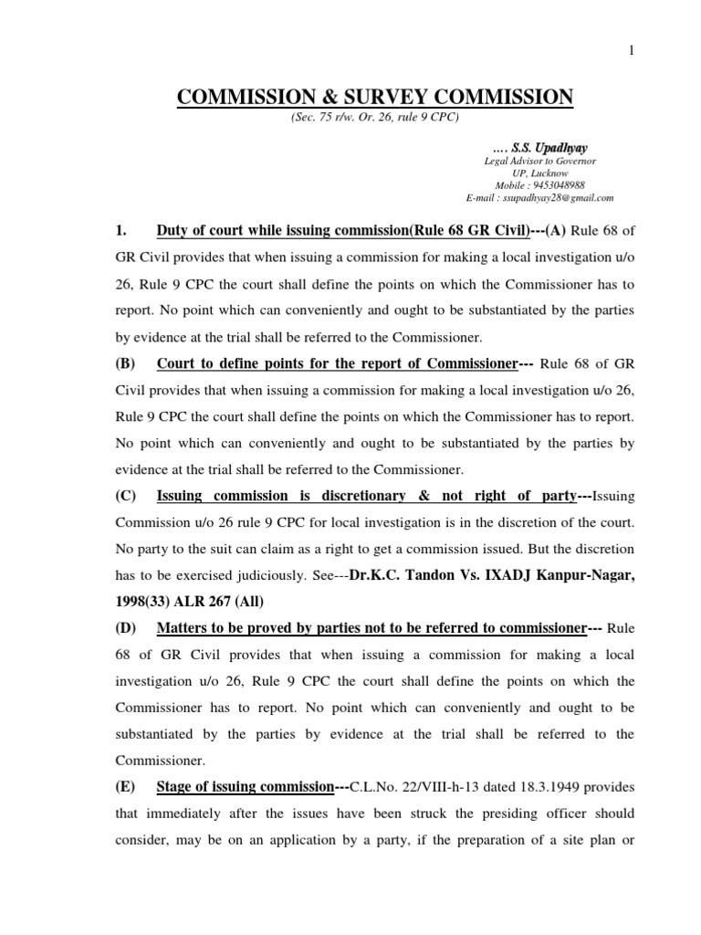 Commission & Survey Commission | PDF | Affidavit | Evidence