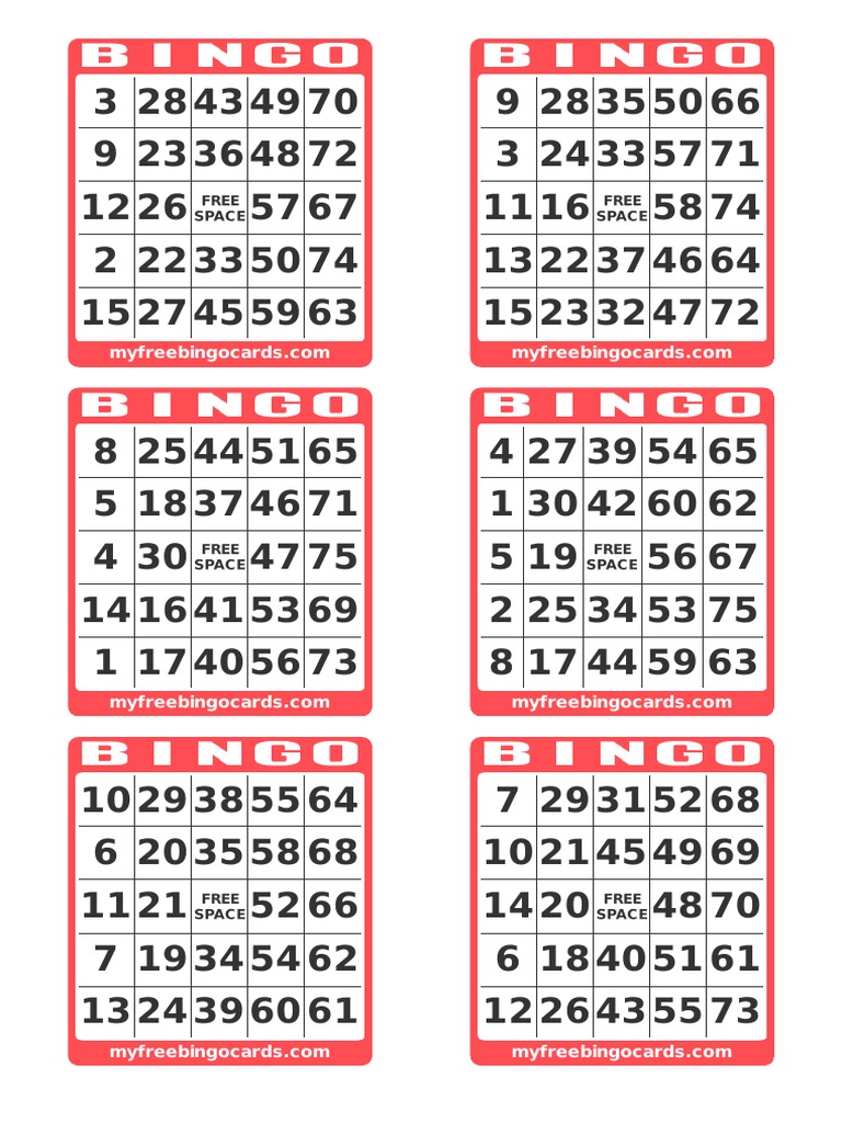 Free Printable Bingo Cards 1-75 | PDF | Lifestyle