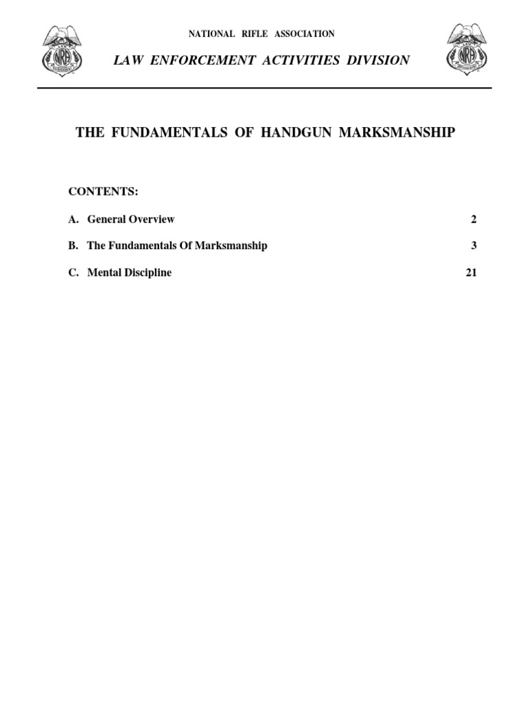 Fundamentals of Handgun Shooting | PDF | Trigger (Firearms) | Hand