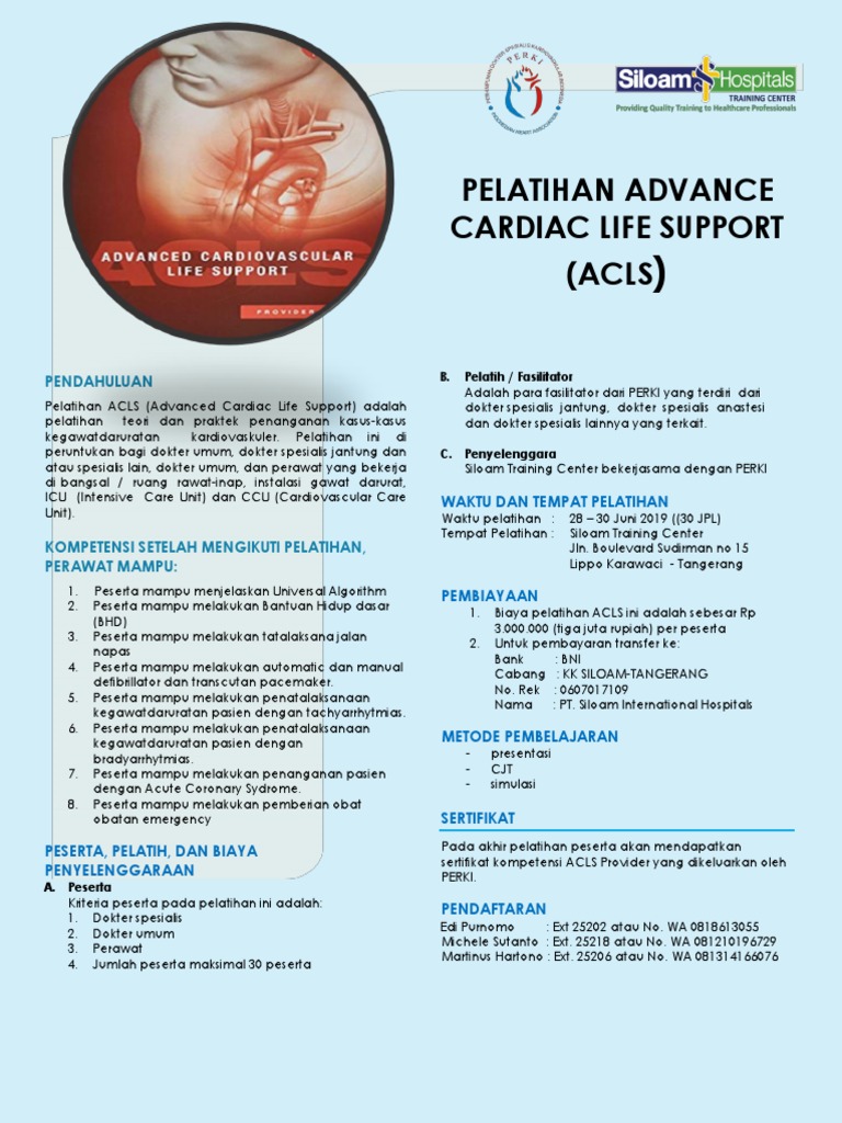 Leaflet Pelatihan ACLS PDF | PDF | Sains & Matematika